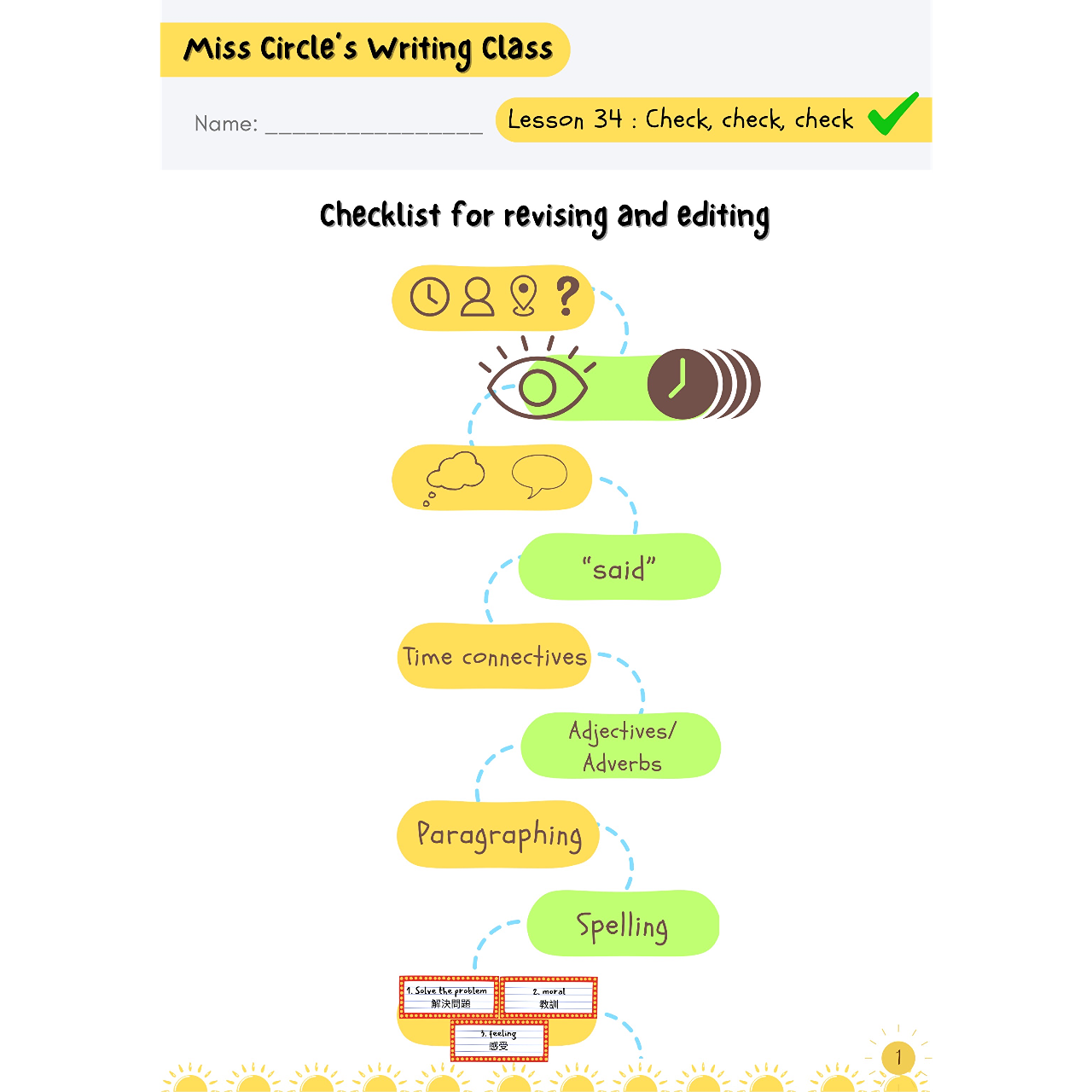Freebies_writing checklist by Miss Circle | Portaly